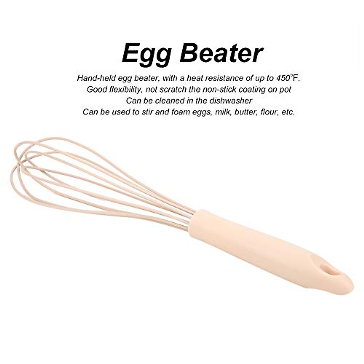 Egg Beater, Silicone Whisk, Whisks for Cooking, Egg Whisk, Mini Silicone Manual Egg Beater Stirring Frother Mixer Blender Kitchen Cooking Utensils Pink