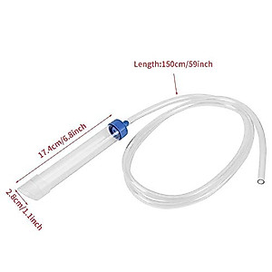 Aquarium Manual Water Changer Gravel Cleaner Water Filter Syphon Tube Fluids Transfer Tool PVC Sand Vacuum Pump Fish Tank Tool with 59in Long Pipe