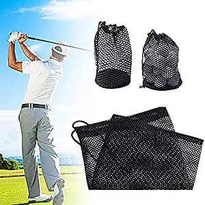 Forever one Durable Nylon Mesh Drawstring Bag Mesh Ditty Bag for Equipment Storage Nylon Travel Bag with Drawstring Cord Lock Closure Net Bag for Toy,Balls, Laundry Bag black , Large(Forever one 02)