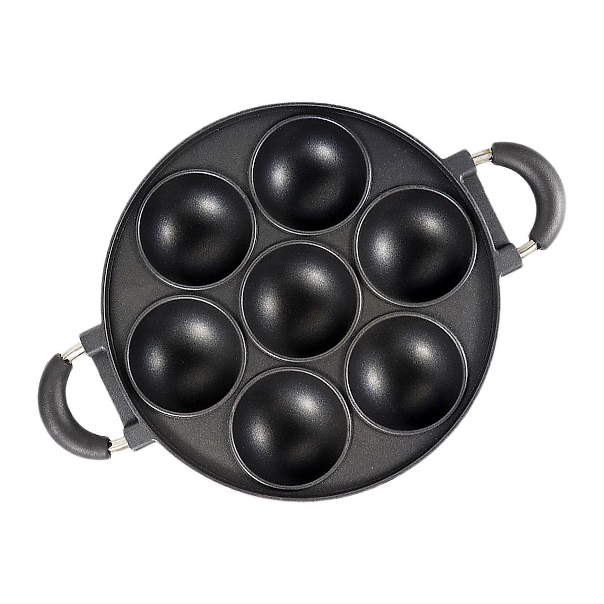 Shakven Cast Iron Biscuit Pan - Cake Pan with Handles, Pre-Seasoned Baking Set 7 Cake Baking Tray - Cake Pan for Scones, Cornbread, Muffins, Cup Cakes and Brownies