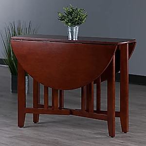 Winsome Wood Alamo, , Double Drop Leaf, Round Table Mission, Walnut, 42-Inch/ 41.97 in x 41.97 in x 29.65 in
