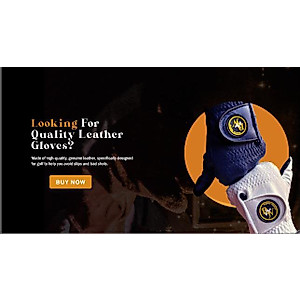 PIGEON WEDGE Leather Golf Glove for Men, Right Handed Golfers, White, Comfortable Design, Maximum Grip, All Weather Golfing Glove, Worn On Left Hand, Breathable, Durable, Gift for Golfers