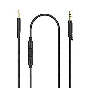 LinkIdea Audio Cable with Mic for JBL E55BT E50BT E45BT E40BT E35 E30 E65BTNC 650BTNC S700 Headphones, 2.5mm TRRS to TRS Replacement Aux Cord with Inline Microphone and Volume Control (5ft / 1.5m)