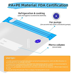 Domsanistor Sous Vide Bags Reusable, 20 PCS Vacuum Sealer Bags for Food with 6 Sealing Clips, Food Vacuum Sealer Bags for Food Storage & Sous Vide Cooking, BPA Free(11.8 * 13.4 inch)