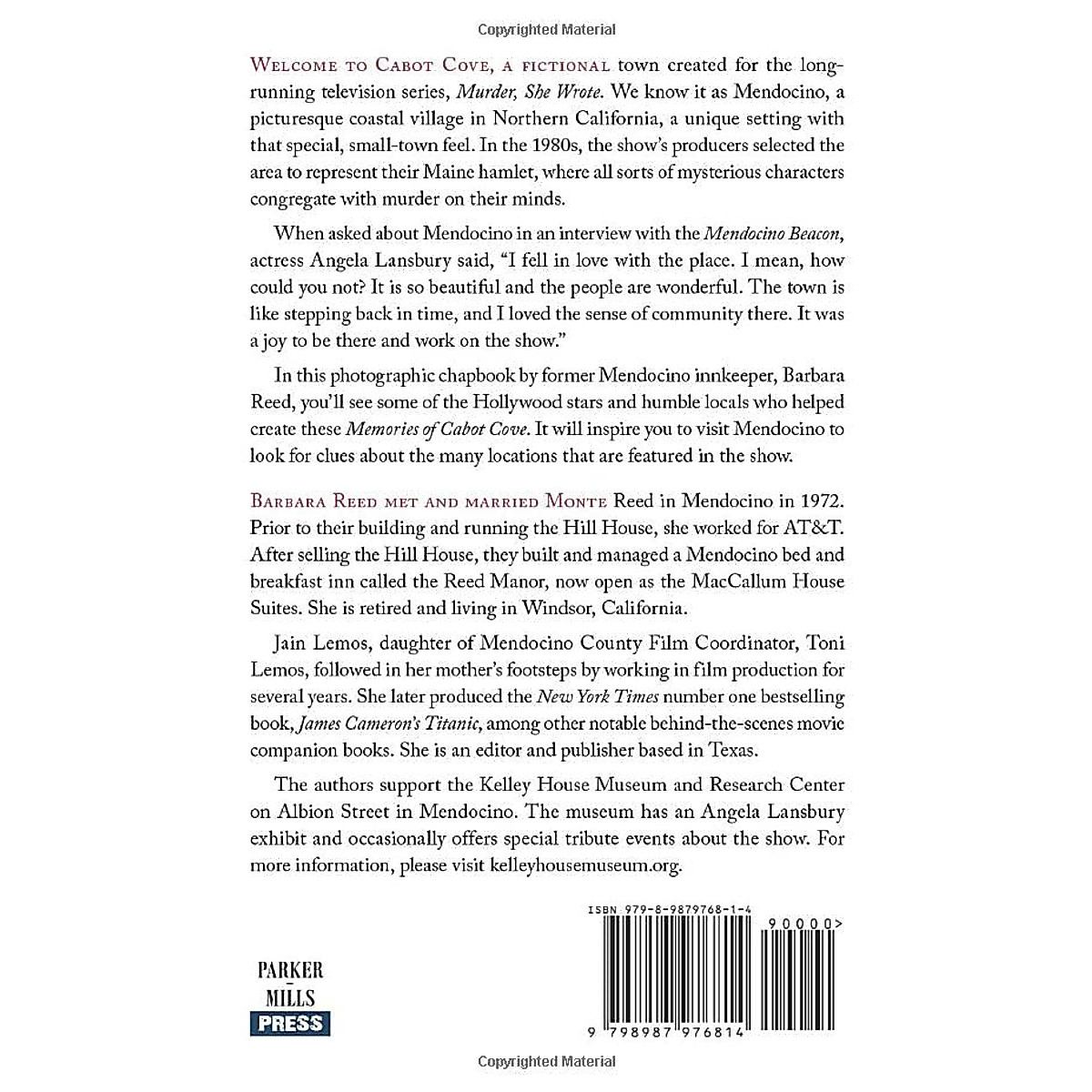 Memories of Cabot Cove: On Location in Mendocino with Murder, She Wrote