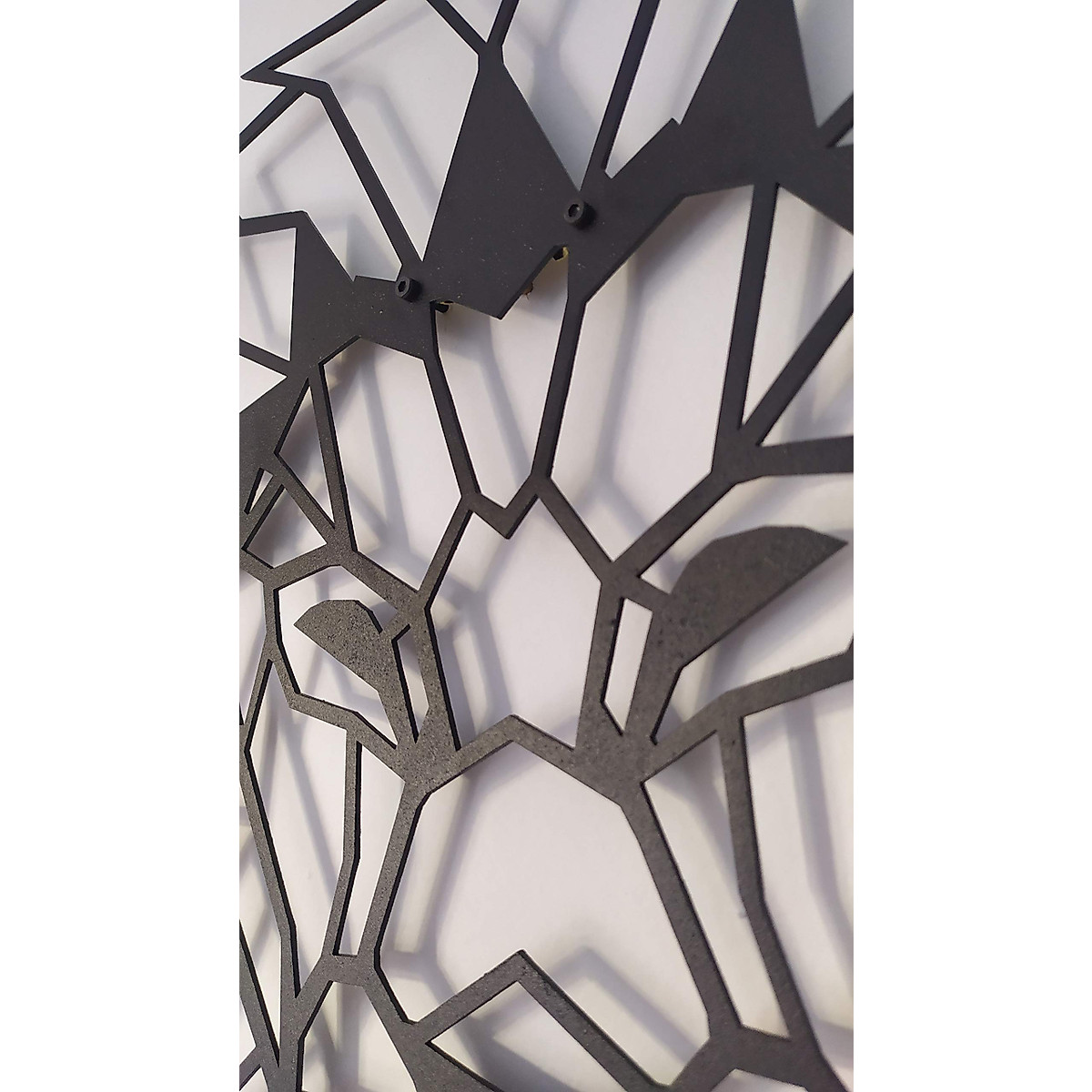 SOFT ART HOME Modern Wall Art Lion Head, Geometric Metal Wall Decor Size 20”Hx16”W for Home, Office and Living Room, Africa Themed House Warming Gift