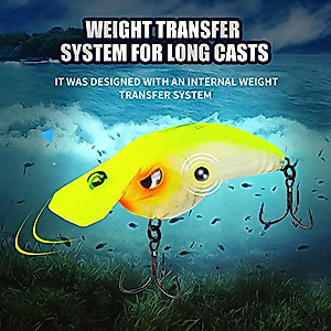 A10 Square Bill Crankbait (Yellow Perch) Crankbait Top Water Fishing Lures for Freshwater Bass Fishing Lures