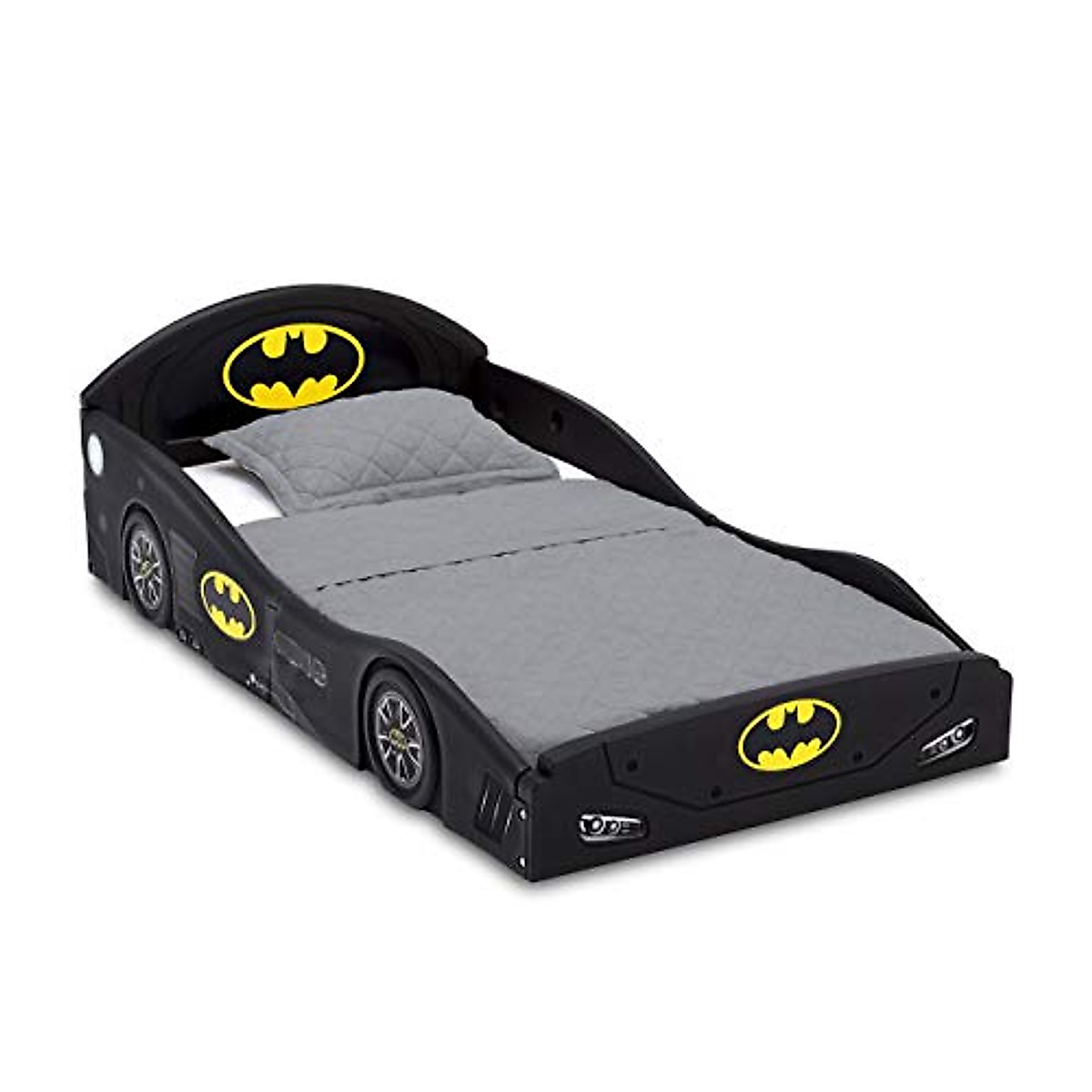 DC Comics Batman Batmobile Car Deluxe Toddler Bed with Attached Guardrails