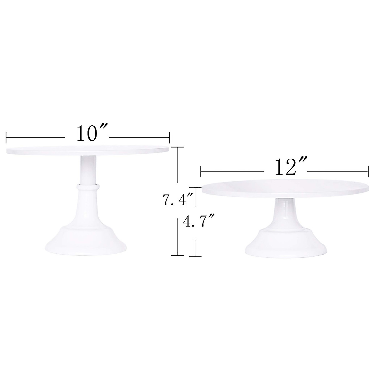 VILAVITA 2-Set Modern Cake Stands Round Cake Stand Cupcake Stands for Baby Shower, Wedding Birthday Party Celebration, White