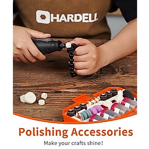 HARDELL Rotary Tool Accessories, 227pcs Power Rotary Tool Accessories Kit, 1/8"(3.2mm) Diameter Shanks, Universal Fitment for Easy Cutting, Polishing, Sanding, Carving, Grinding(Orange)