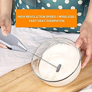 Superior 2Pcs Milk Frother Handheld Electric Milk Frother Kitchen Drink Foamer Whisk Mixer Stirrer Coffee Cappuccino Creamer Whisk Frothy Blend Whisker Egg Beater(Black&White)