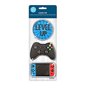 R&M International 5218 Game On Cookie Cutters, Video Game Controller, Circle Badge, Rectangle Console, 3-Piece Set