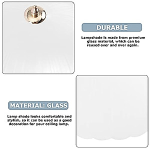 KALLORY Glass Light Shade Glass Light Shade White Glass Lamp Shade Chandelier Shades White Lamp Shade Simple Glass Light Cover for Home White Wall Lights Decor Alabaster Glass Bowl Shade