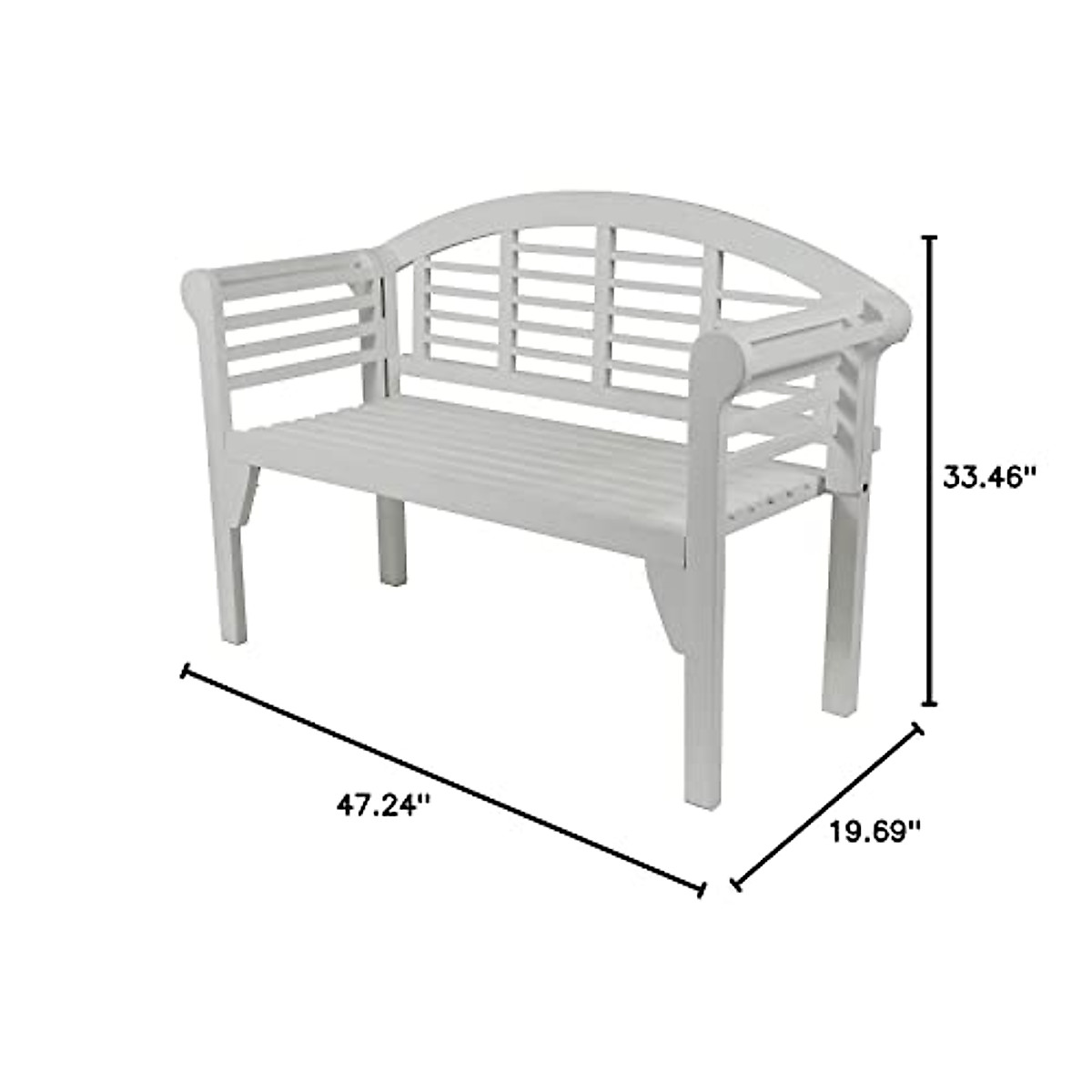 Decor Therapy Terra Wood Outdoor Bench, White