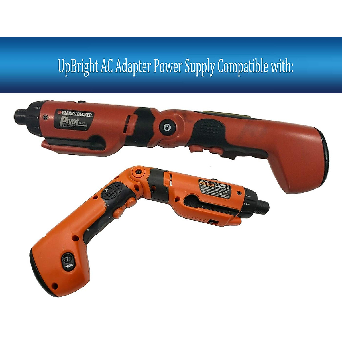 UpBright 12V AC Adapter Compatible with Black & Decker Pivot Plus PD700G PD600 PD600G 6V DC Drill B&D UA-0901 5102767-03 90602288 90593015-03 90593015-01 ETPCA-P120021U3 90620420-01 90620420-02 Power