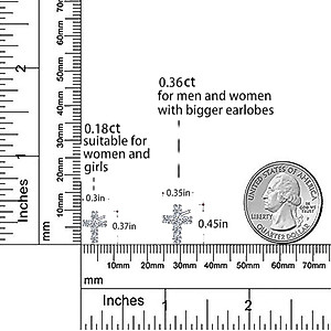 Moissanite Earring, Lab Created Diamond Earrings Cross Sterling Silver Stud Earrings for Women Men
