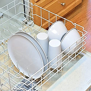 Youngever 18-Piece Plastic Kitchen Dinnerware Set, Plates, Dishes, Bowls, Cups, Service for 6 (Grey)