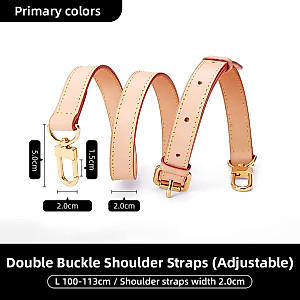 WUTA Leather Strap Replacement Genuine Leather Adjustable Crossbody Strap for Louis Vuitton Women's Crossbody Handbags Calfskin-Natural