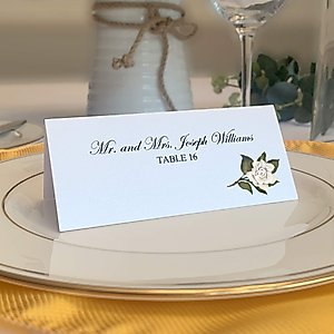 Assorted Flowers Printable Place Cards, Set of 60 (10 Sheets), Laser & Inkjet Printers - Wedding, Party, Dinner, and Special Events - Made in the USA