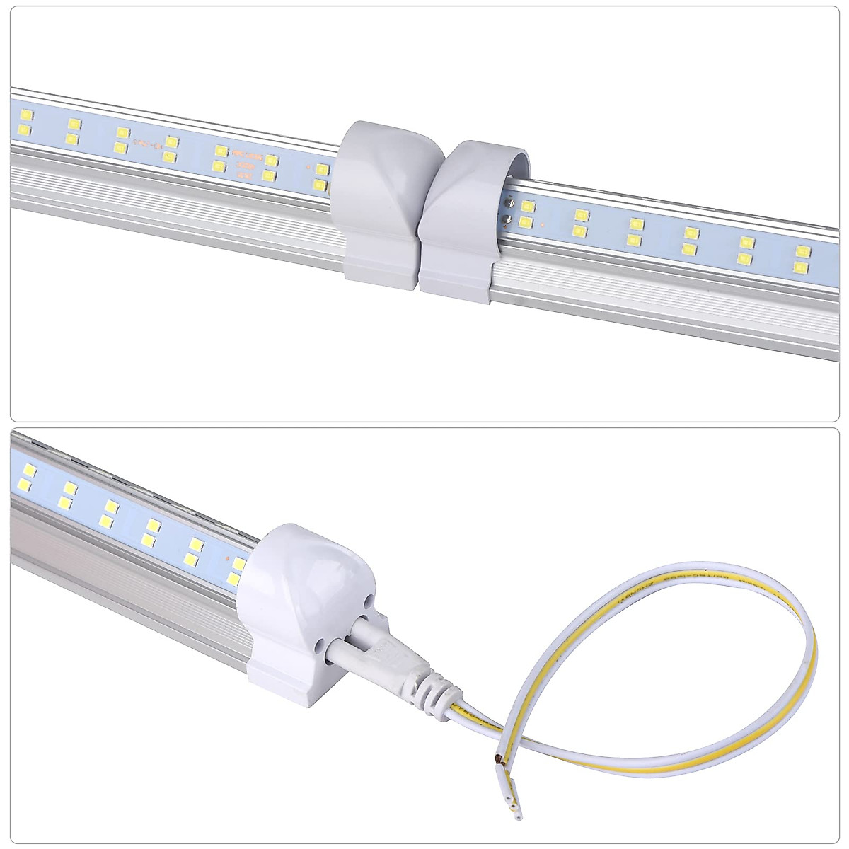 (10-Pack), 8FT LED Shop Light Fixture,Super Bright 120W 6000K/White 19000LM Hanging/Surface Mount 8 Foot Led Lights, 4 Rows V Shape 96" LED Shop Lights,Linkable T8 LED Tube Lights for Garage Warehouse