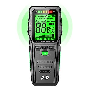 Pinless Wood Moisture Meters Water Leak Detector for Lumber Concrete Building -Wall Moisture Sensor Digital Humidity Tester for Firewood (Pinless)