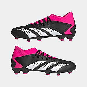 adidas Unisex Predator Accuracy.3 Firm Ground Soccer Shoe, Black/White/Team Shock Pink, 7.5 US Men