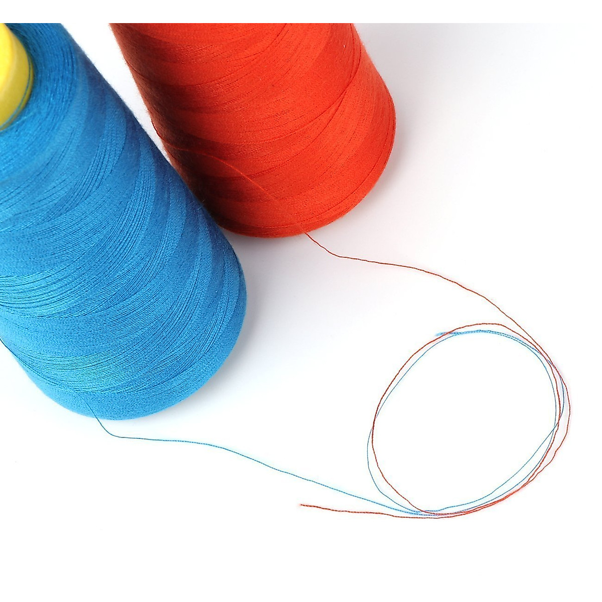 AK Trading 4-Pack White All Purpose Sewing Thread Cones (6000 Yards Each) of High Tensile Polyester Thread Spools for Sewing, Quilting, Serger Machines, Overlock, Merrow & Hand Embroidery