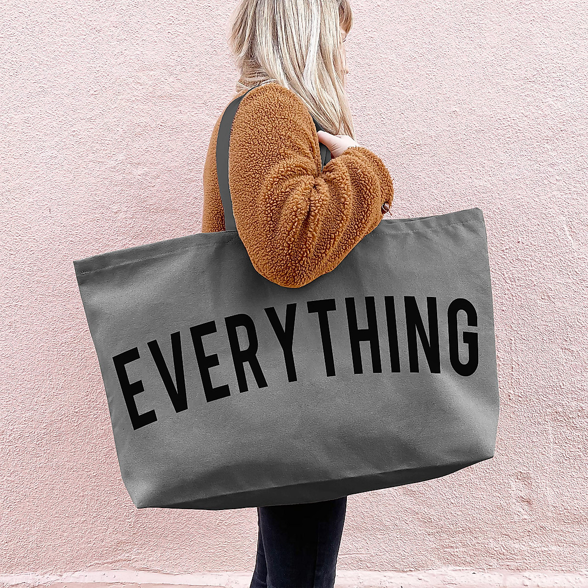 LLYLIU Canvas Tote Bag - Extra Large Shopping Beach Totes Bags Reusable Big Grocery Bag 28" x 8" x 16"