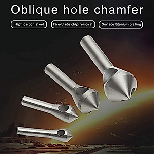 OCGIG 4pcs Countersink Chamfer Tool HSS(4241) Deburring Tool Set Metal Wood Drill Bits