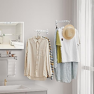 JOOM Laundry Drying Rack Wall Mounted Clothes Drying Rack Clothes Hanger White