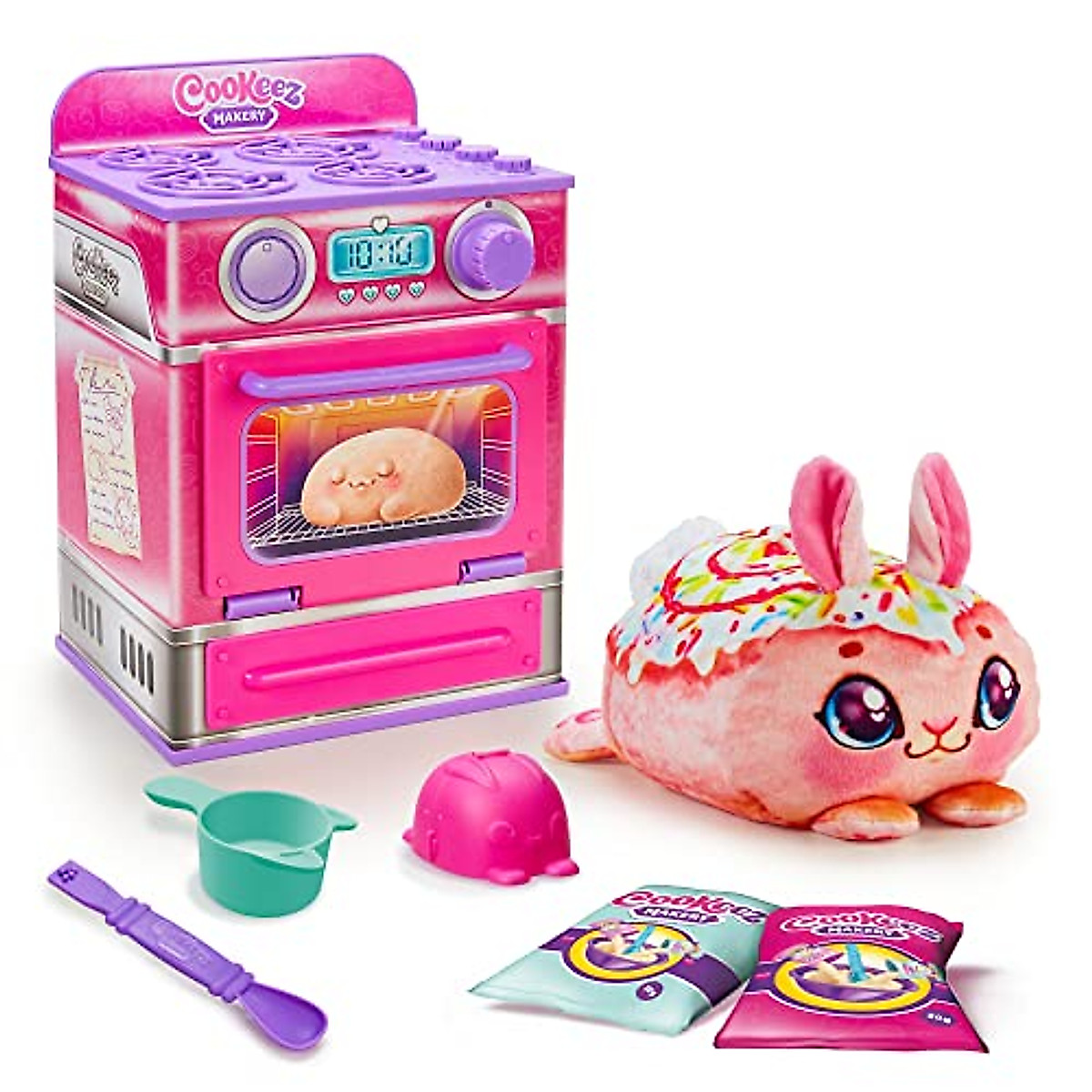 COOKEEZ MAKERY Cinnamon Treatz Oven. Mix & Make a Plush Best Friend! Place Your Dough in The Oven and Be Amazed When A Warm, Scented, Interactive, Friend Comes Out! Which Will You Make?