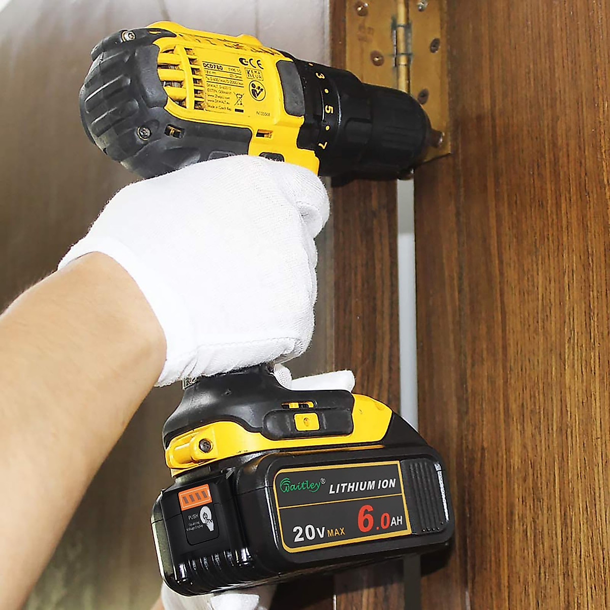 waitley 4 Pack 20V 6A Replacement Battery Compatible with Dewalt DCB200 DCB206 DCD DCF DCG Series Cordless Tools