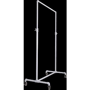 Econoco Pipeline Adjustable Height | Ballet Bar | Vintage Rolling Rack | PSBBADJWTE |Gloss White