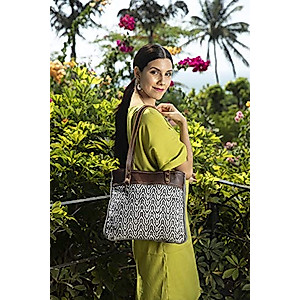 Myra Bag Tizzy Upcycled Canvas & Leather Handbag S-1596
