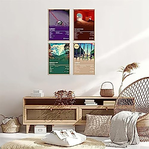 Enimoud Tame Impala Poster Rock Band Music Album Cover Posters for Room Aesthetic Print Set of 4 Wall Art for Girl and Boy Teens Dorm Decor 8x12 inch Unframed