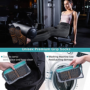 Womens & Mens Non Slip Socks with Cushion for Yoga Pilates Barre Home Hospital Socks Stripe Small Medium