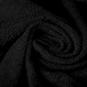 Personalized Towels Set with Embroidered Text - 2 Pack Highly Absorbent & Super Soft Turkish Cotton Hand Towels for Spa, Gym, Pool and Hotels - 16"x27" Monogrammed Towels - Black Towel Set