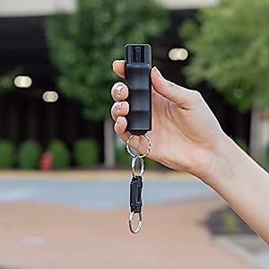 SABRE Self Defense Spray, 3-in-1 Formula Contains Max Strength Pepper Spray, CS Military Tear Gas & UV Marking Dye, Quick Release Easy Carry Key Ring, Finger Grip for Accurate Aim, 0.54 fl oz, 2 Pack