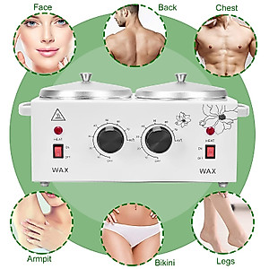 Panghuhu88 Double Wax Warmer, Professional Electric Wax Heater, Wax Pot Dual Parrafin Waxing Machine, SPA Equipment Adjustable Temperature, Facial Skin Hair Removal Tool Set