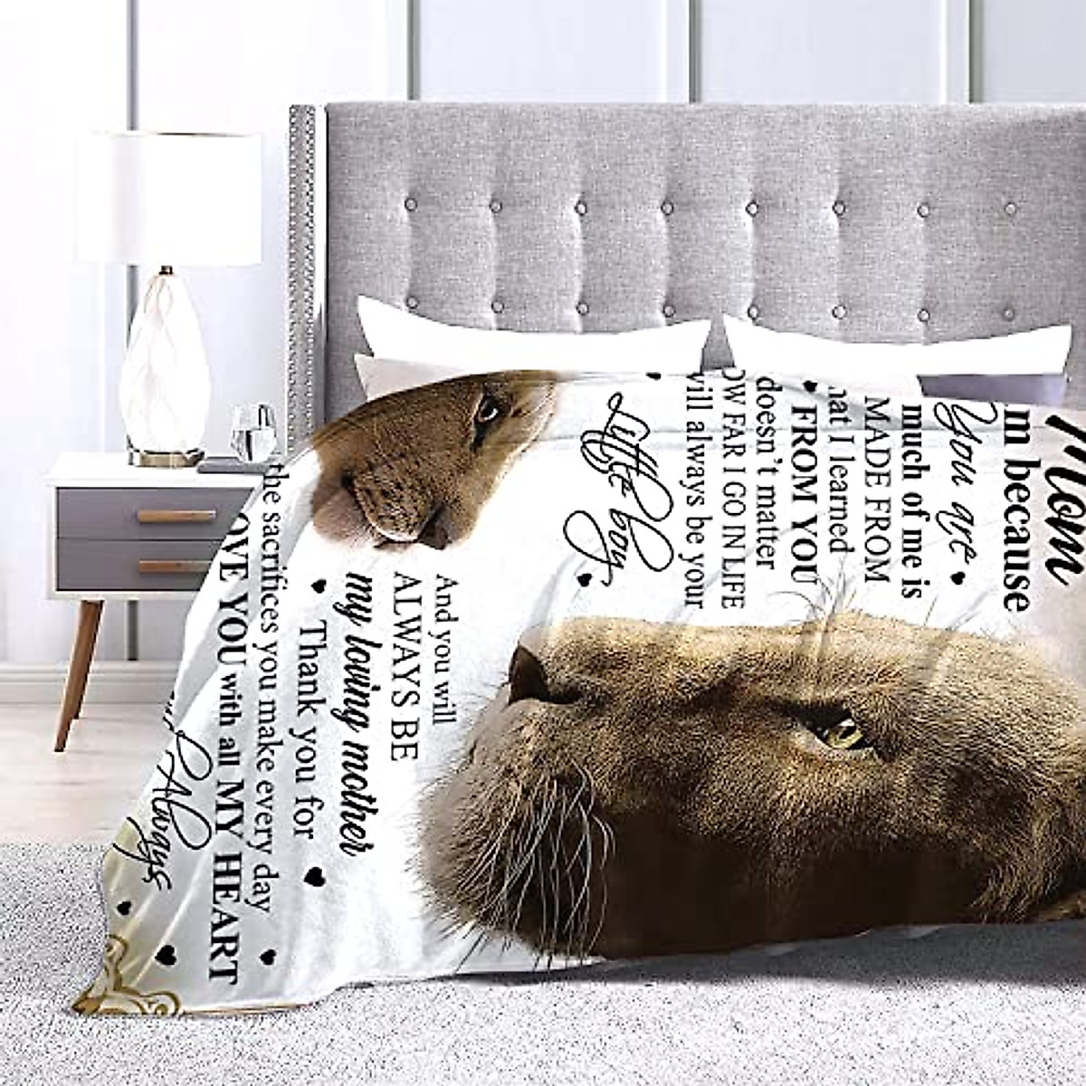 MOTNSA Blanket to My Mom from Son Printed Quilts Fleece Blankets Birthday Gift Ultra-Soft Micro Light Weight Warm Bed Plush Throw Blanket (to Mom from Son, 50"x60")