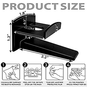 Hat Rack for Wall (10-Pack) - Hat Racks for Baseball Caps, Adhesive Hat Hooks for Wall, No Drilling Hat Organizer Cowboy Hat Holder, Strong Hat Hanger to Display for Door, Closet (Upgrade-Black)