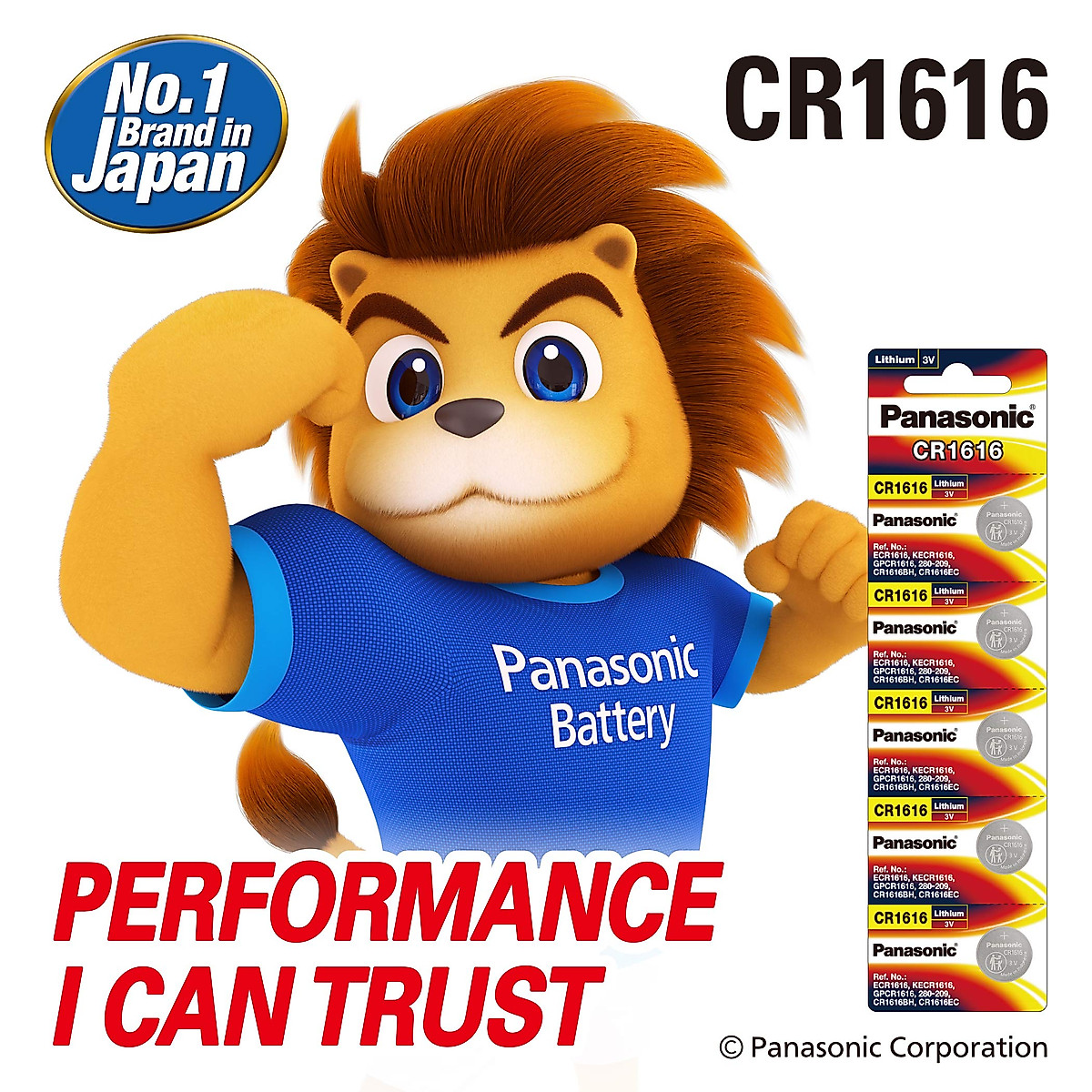 Panasonic Cr1616 3v Lithium Battery 2pack X (5pcs) = 10 Single Use Batteries