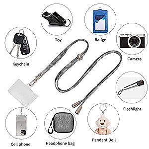 WWW Phone Lanyard,2× Universal Crossbody Cell Phone Lanyards with Multifuctional Patch and Adjustable Shoulder Neck Strap,Cell Phone Lanyard Compatible with All Smartphone for Women Girls,Grey