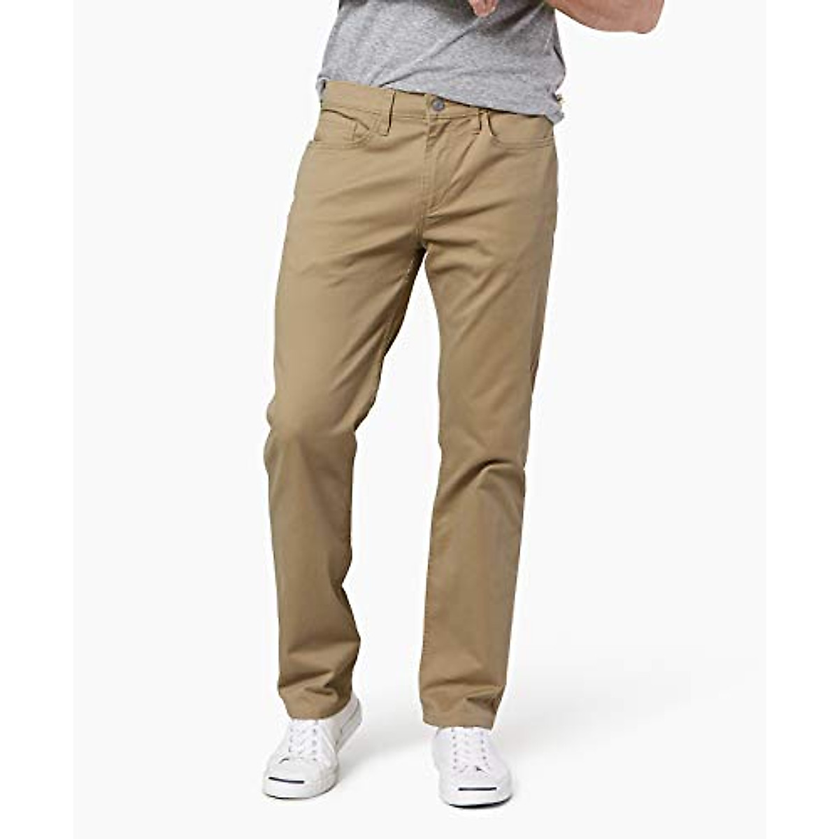 Dockers Men's Straight Fit Jean Cut All Seasons Tech Pants (Standard and Big & Tall), New British Khaki, 33W x 32L