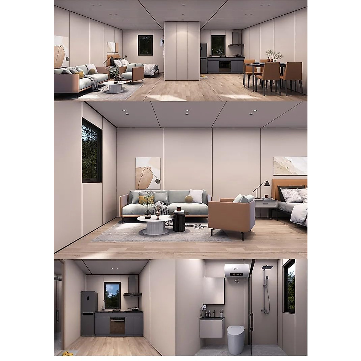 Luxury Proof 20ft 40ft Prefab Expandable Container House Steel Portable Prefabricated Villa 2 Bedroom with Bathroom