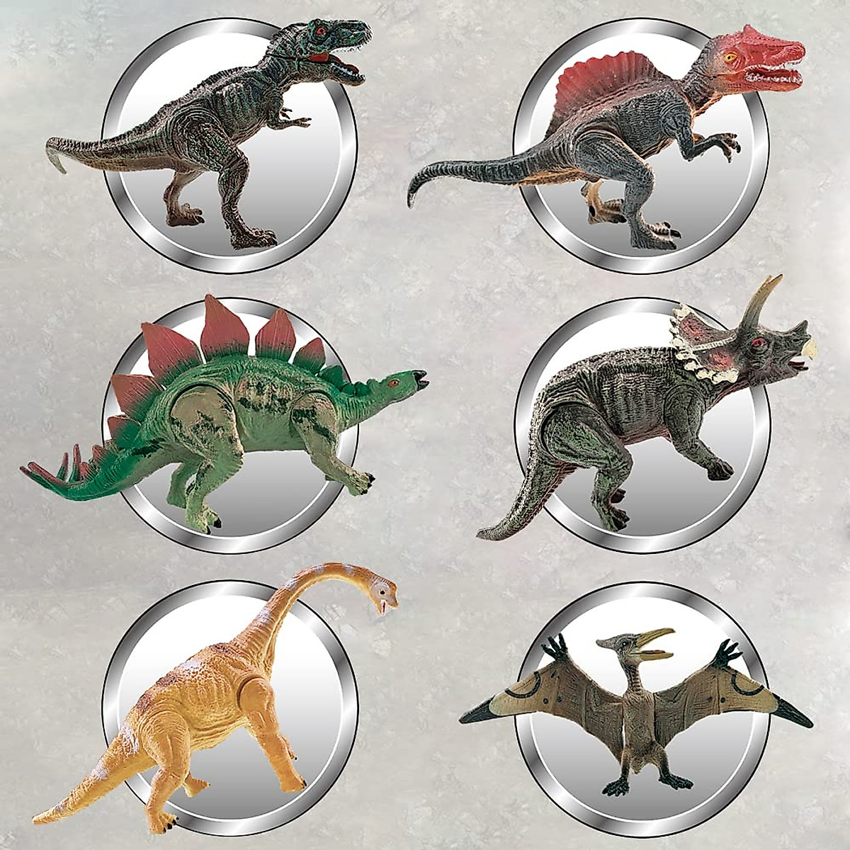 GONGDAO Dinosaur Truck Toy-Toy Truck & 6 Dinosaur Toys, Toys for 3 4 5 6 7 Year Old Boys and Girls Kids Toddlers, Toy Vehicle with Sound & Light, Friction Powered, Ideal Gifts