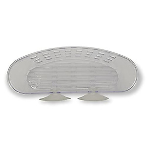 Handy Housewares Kitchen Sink Caddy Dish Soap Scrubber Sponge Holder Basket with Suction Cups - Clear (1 Pack)