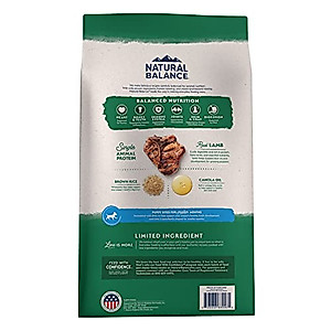 Natural Balance Limited Ingredient Puppy Dry Dog Food with Healthy Grains, Lamb & Brown Rice Recipe, 24 Pound (Pack of 1)