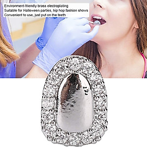 Grillz Single Tooth, Hip Hop Teeth Bling Teeth Accessory Decoration for Teeth Rapper Costume Cosplay, Halloween Party Hip Hop Show Accessories Teeth Grills