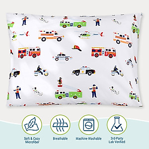 Wildkin Kids Microfiber Pillow Case for Boys and Girls, Soft Breathable Microfiber Fabric, Measures 20 x 30 Inches, Fits a Standard Size Pillow (Heroes)